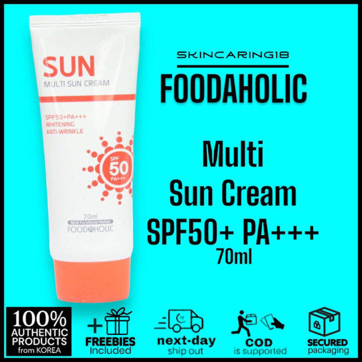 FOODAHOLIC Multi Sun Cream SPF50+ PA+++ 70ml by SkinCaring18 (Sunscreen ...