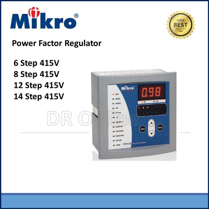MIKRO PFR-6/8/12/14,415VAC POWER FACTOR REGULATOR 6STEP /8STEP/12STEP/14STEP 415V | Lazada