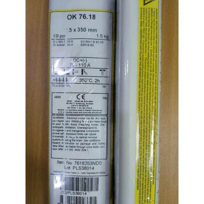 KAWAT LAS ESAB OK76.18 2.5MM (AWS E8018-B2) | Lazada Indonesia