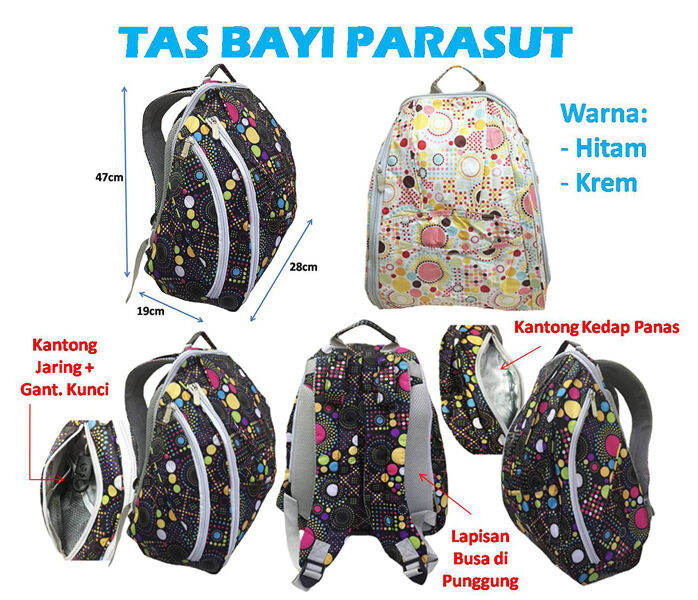 Tas Bayi Ransel Parasut / Diaper bag / Tas Perlengkapan Bayi | Lazada ...