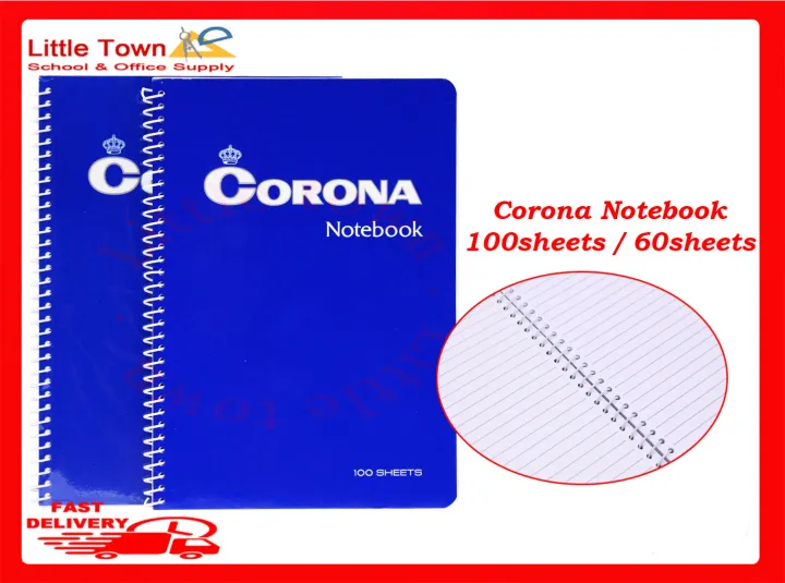 Corona Spiral Notebook 6x8.5inches with plastic cover | Lazada PH