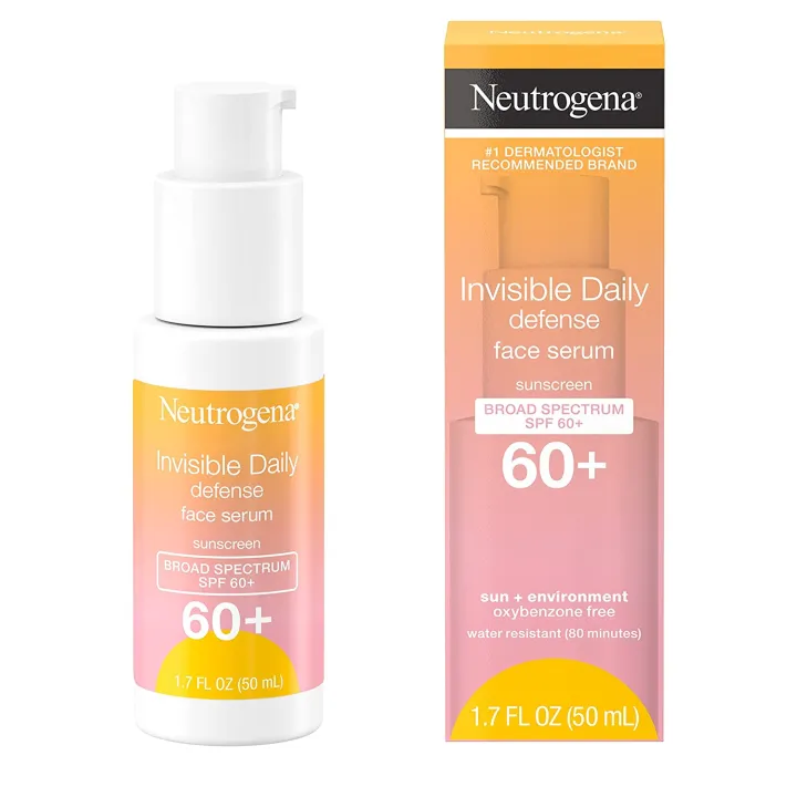 Neutrogena Invisible Daily Defense Sunscreen Face Serum SPF 60+ Water ...
