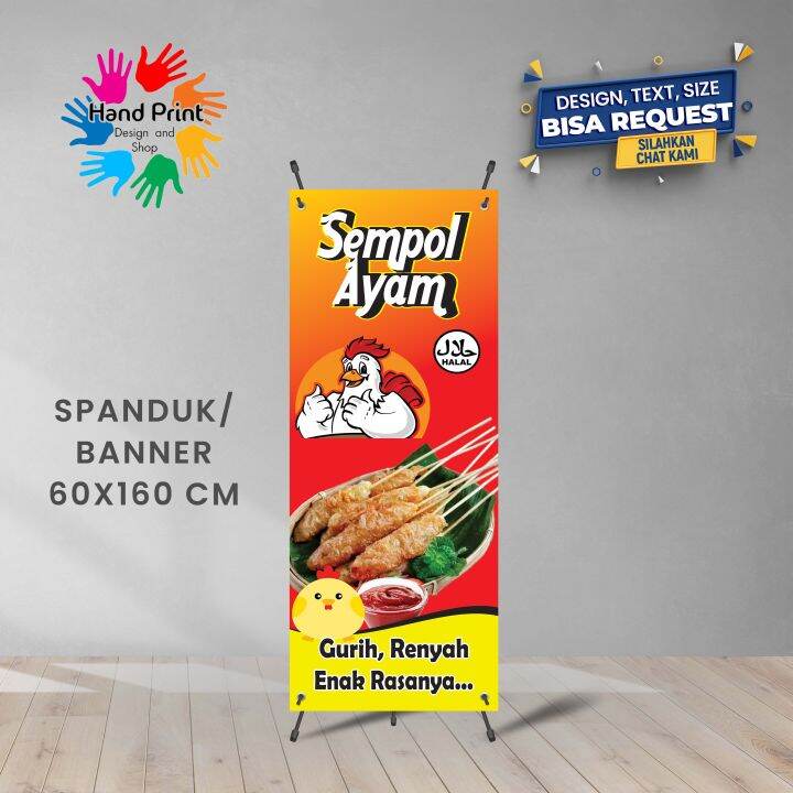 Spanduk Banner Sempol Ayam Makanan Warna Oren Ukuran 60x160 Cm Outdoor ...