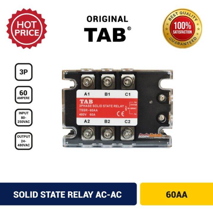 Solid State Relay 3 Phase AC-AC TSSR-60AA TAB - SSR60AA - 60AA | Lazada ...