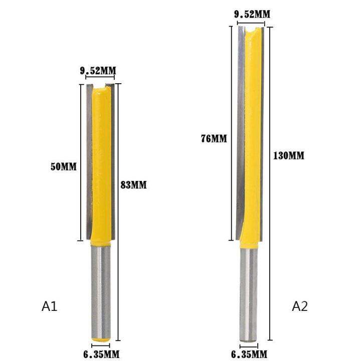 [Ready Stock] 50/76 Long Straight Router Bit 1/4 inch Shrank 3/8 ...