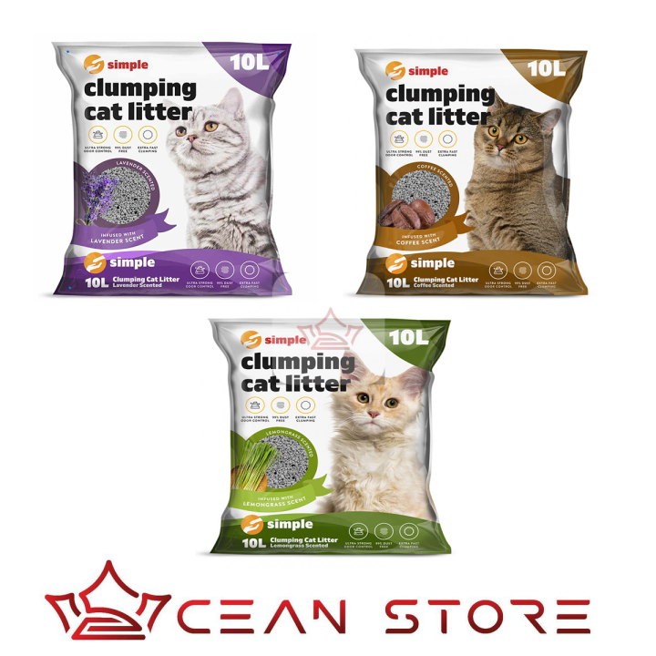 Simple Pets Lavender, Lemon Grass, Coffee Clumping Cat Litter 10L (8kg ...