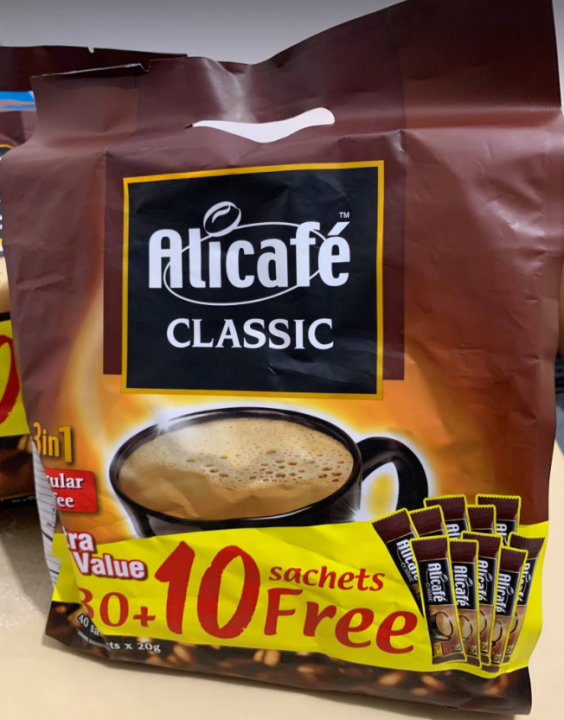 AliCafe Classic 3in1 Instant Coffee 30+10 sticks (20g x 40 sachets ...