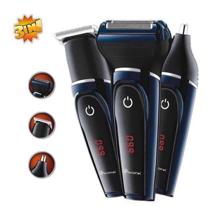 Original Geemy 3 In 1 Grooming Kit Electric Shaver For Men Face Beard ...