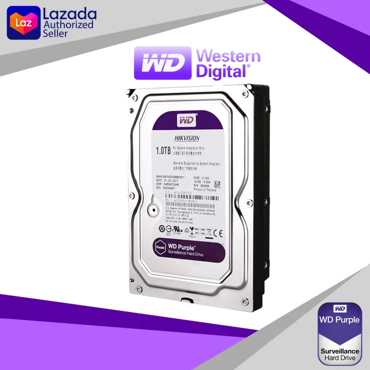 Western Digital Purple 1TB WD10PURX-78 Surveillance Hard Drive with ...