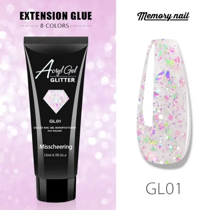 Glitter Poly Gel โพลีเจล สำหรับต่อเล็บ รุ่นกากเพชร กลิตเตอร์เงาๆ Misscheering 15ml | Lazada.co.th