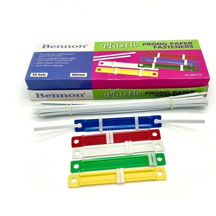 BENNON ลิ้นแฟ้ม พลาสติก เบนน่อน NO.0705 (50ชุด/กล่อง) Plastic Prong ...