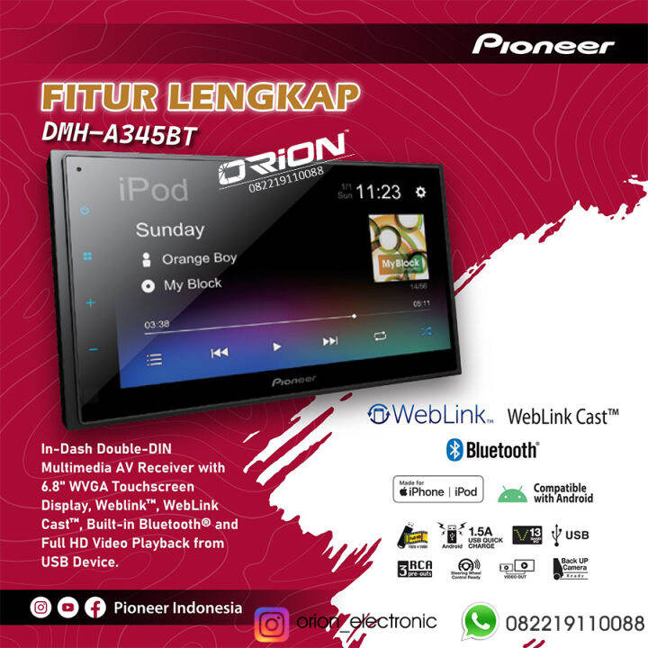 Headunit Pioneer DMH A345BT Pioneer DMH A345BT Garansi Resmi | Lazada ...