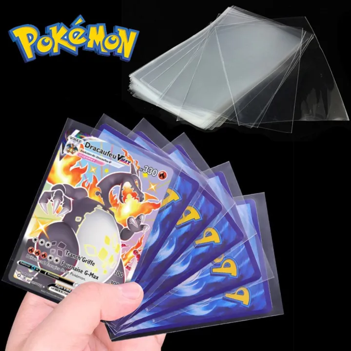 100Pcs Pokemon Card Sleeves Transparent Protector Cards Playing Game ...