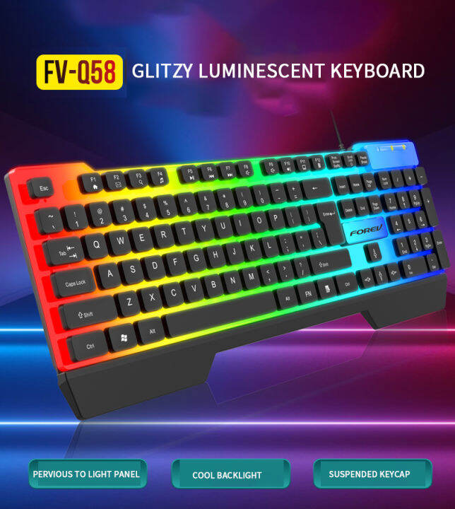 Black Character Illuminated Hand Held Keyboard Suspended Mechanical ...
