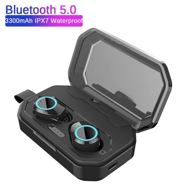 Ipx7หูฟังไร้สายสเตอริโอบลูทูธ5.0สเตอริโอกันน้ำ7000Mah T9หูฟัง Tws แบต ...