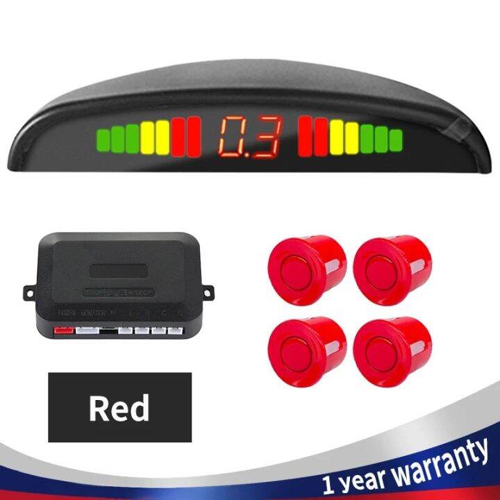 Red Red Car Parking Sensor Parking Kit LED Display 22Mm 4 Sensors ...
