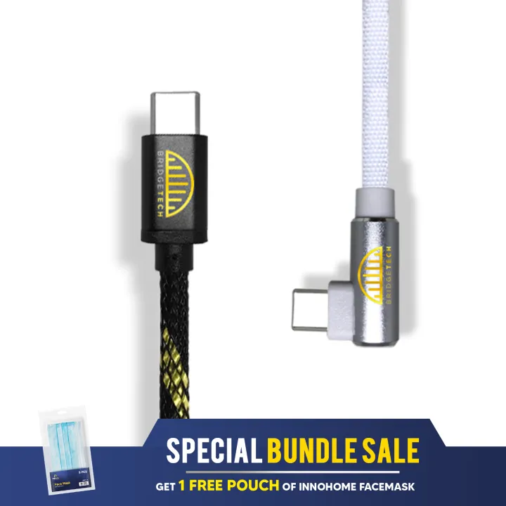 Bridgetech Type-C Super Cable Duo (Straight Black + Gaming White ...