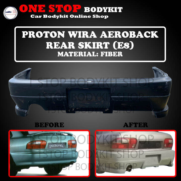 PROTON WIRA AEROBACK REAR BUMPER (E8) FIBER(FIBERGLASS)SKIRT LIP ...