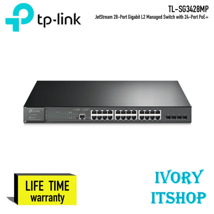 TP-Link TL-SG3428MP JetStream 28-Port Gigabit L2 Managed Switch with 24 ...