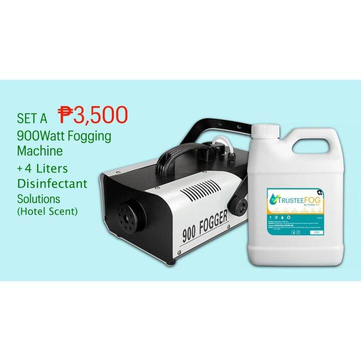 4 Liters Disinfectant Fog Solution with 900 Watts Heavy Duty Fog Machine | Lazada PH