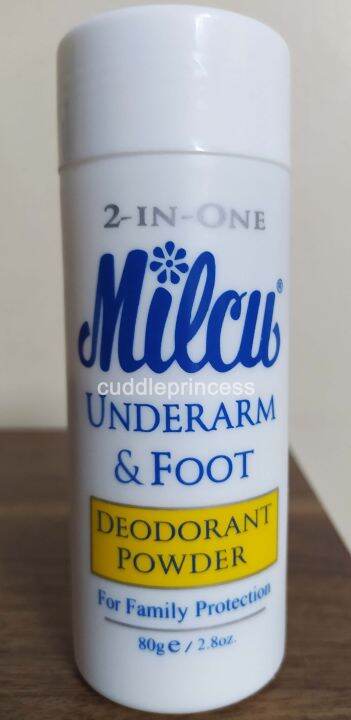 Milcu 2-in-one Underarm & Foot Deodorant Powder 80g | Lazada PH