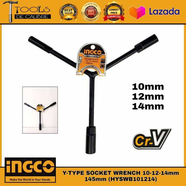INGCO Y-Type Socket Wrench 10-12-14mm 145mm (HYSWB101214) | Lazada PH
