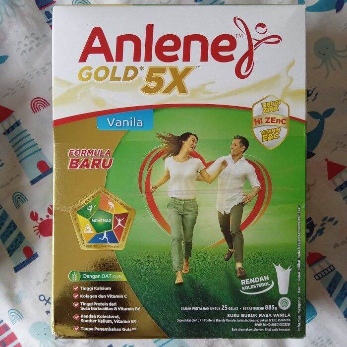 Anlene Gold Plus 5x 885 Gram Rasa Vanila Susu Bubuk Lansia | Lazada ...