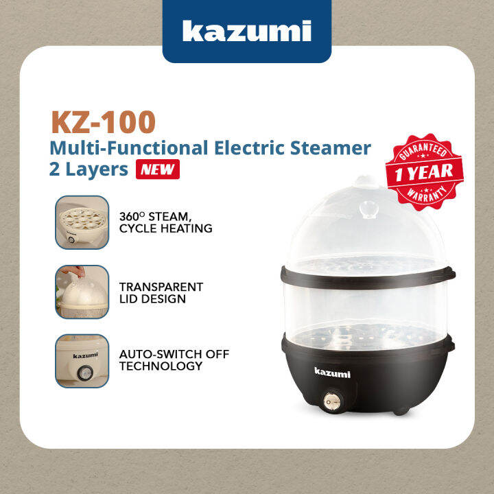 Kazumi KZ-100 Multi-Functional Electric Steamer 2/3 Layers 350W - Technopop PH | Lazada PH