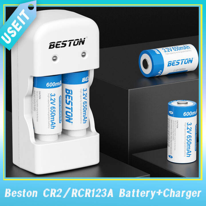 Beston CR2/RCR123A battery charging adapter 3.6V rechargeable lithium ...