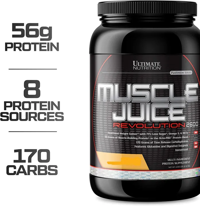 Ultimate Nutrition Muscle Juice Revolution 2600 Mass Gainer 4.7lb ...