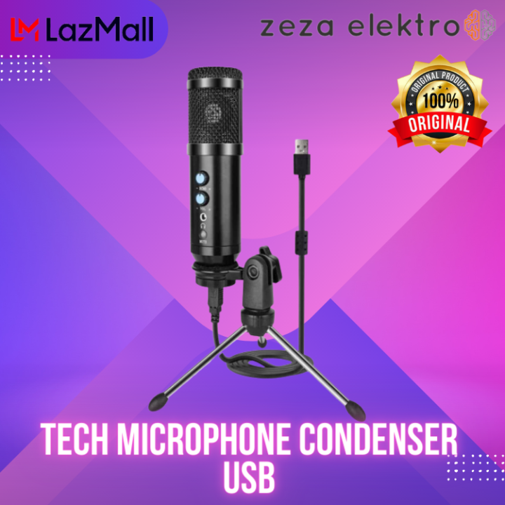 TaffSTUDIO Tech Microphone Condenser USB Mikrofon with Stand Mic ...