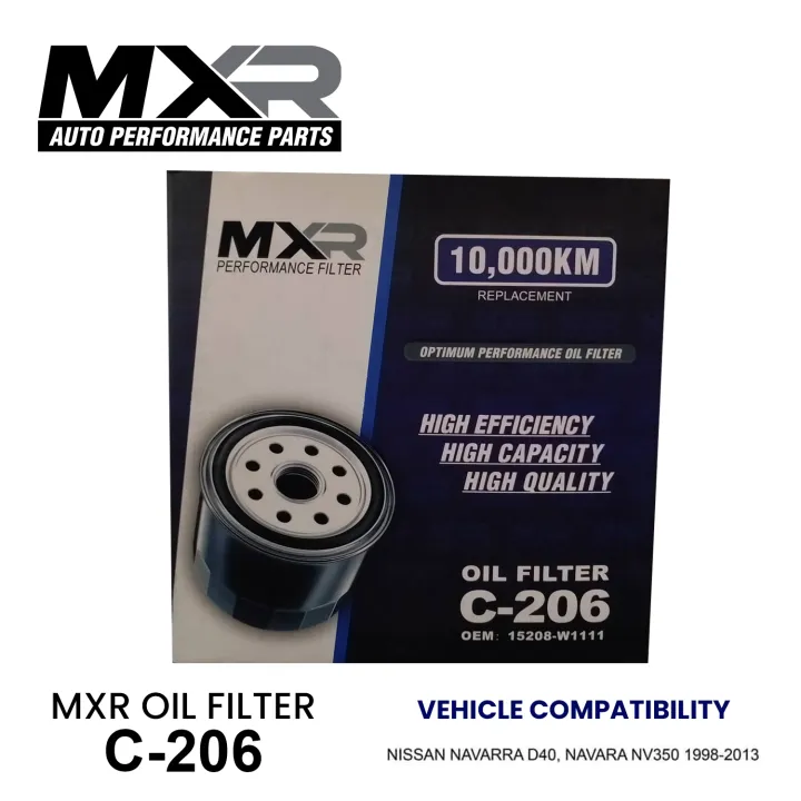 MXR OIL FILTER FOR NISSAN NAVARA NV350 1998-2013 (C-206) | Lazada PH