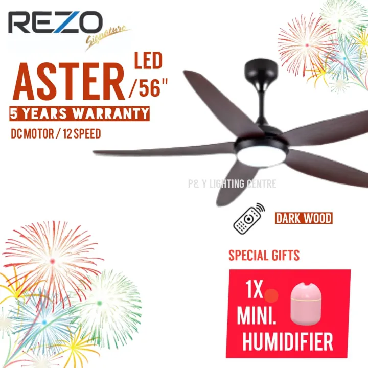 REZO ASTER CEILING FAN 56/42 INCH DC MOTOR WITH 3 COLOUR LED LIGHT ...