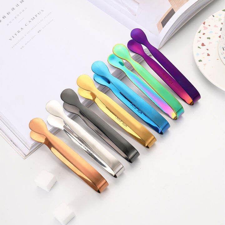 Ice Cube Tongs Food Serving Tongs Tea Party Clip Bar Stainless Steel ...