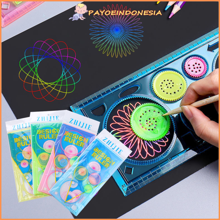 Penggaris Rotary Pattern Bunga Penggaris Sekolah pola | Lazada Indonesia