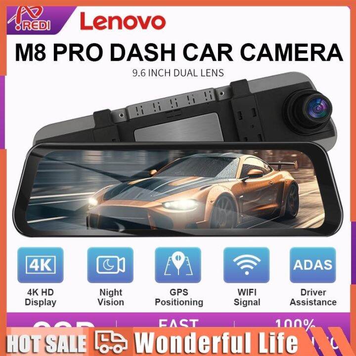 Lenovo Dashcam M8 Pro 4k WIFI Car Dvr Camera 9.66 Inch Streaming Rear View Mirror Dash Cam ...