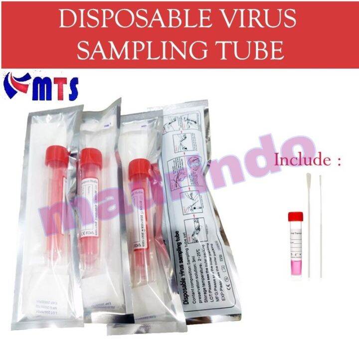 KWS VTM Viral Transport Media Penyimpanan Sample Swab Sampling Tube ...