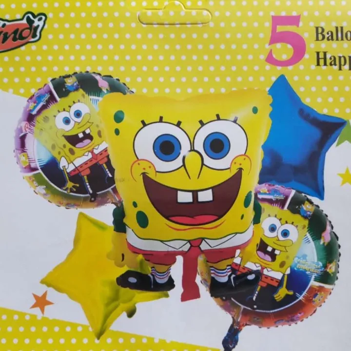 5 in 1 spongebob cute party foil balloon set high quality birthday ...