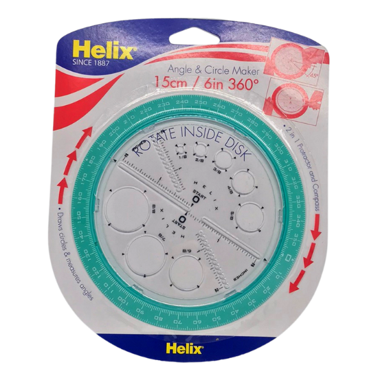 Helix Angle & Circle Maker 15 cm / 6 in 360 Degree Sky Blue 1 Count ...