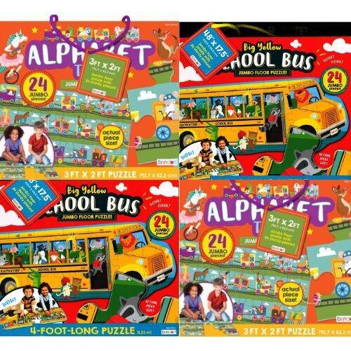 Jumbo Floor Puzzle : Alphabet Train/ School Bus Shaped (Bendon ...