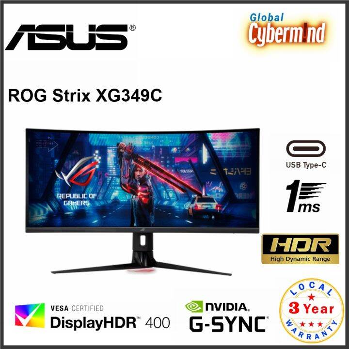 ASUS ROG Strix XG349C Gaming Monitor – 34 inch UWQHD (3440 x 1440 ...