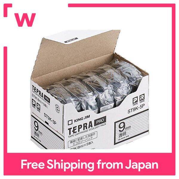 KING JIM Tape Cartridge TEPRA PRO ST9K-5P 9mm Eco Pack 5 pieces Transparent | Lazada PH