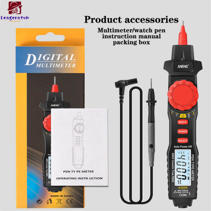Aneng A3004 Digital Multimeter Pen 4000 Counts Ac/dc Ammeter Electric ...