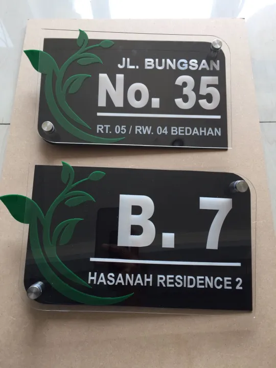 NOMOR RUMAH AKRILIK 2 LAYER | PAPAN NOMOR RUMAH ACRYLIC CUSTOM | PLAT ...