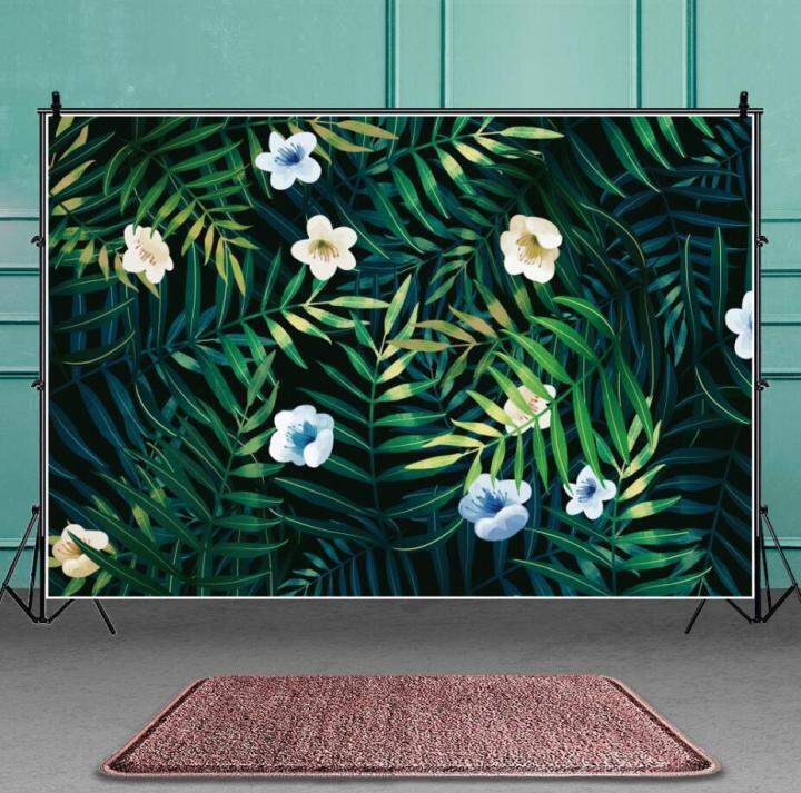5x3ft Tropical Green Backdrop Flare Leaves Flowers Photography ...