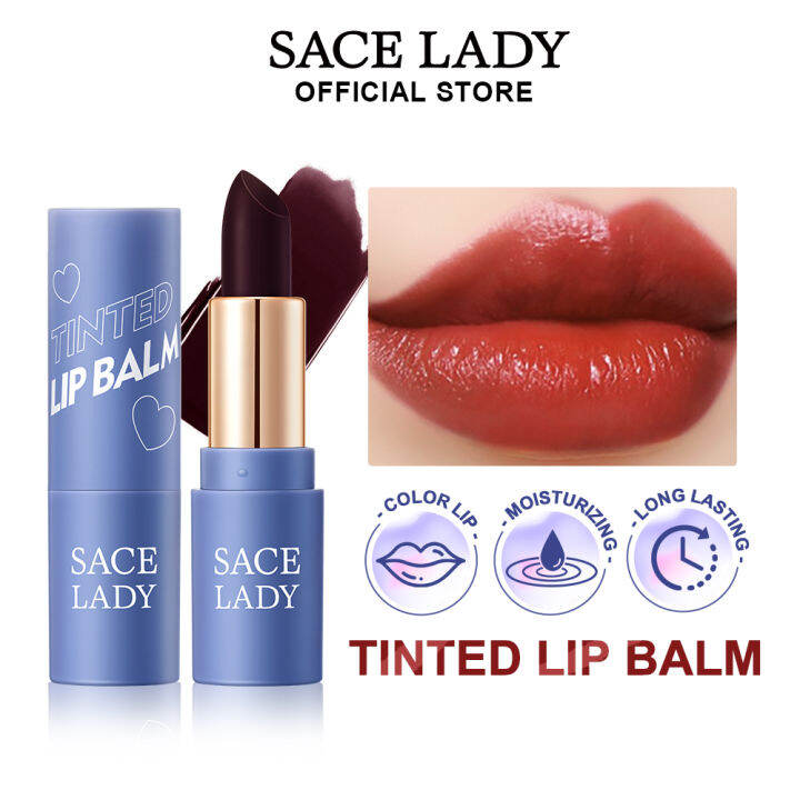 SACE LADY Moisturizing Tinted Lip Balm Natural Non-sticky Essential Oil ...