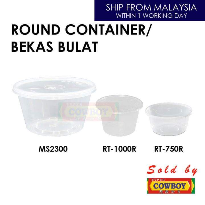 Microwave Round Container with Lid Bekas Bulat Bahulu Kuih Makanan Food ...