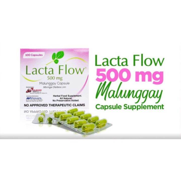 LACTA FLOW 500mg Malunggay Capsule SOLD PER BANIG (10piraso) pampadami ...