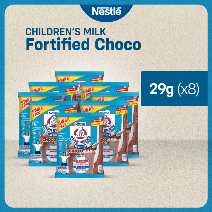 BEAR BRAND Fortified Choco Powdered Milk Drink 29g - SWAK Pack 8 ...