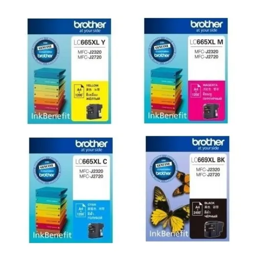 Brother LC-669 BK, LC-665 C,M,Y (แท้ ออกใบกำกับภาษีได้) | Lazada.co.th